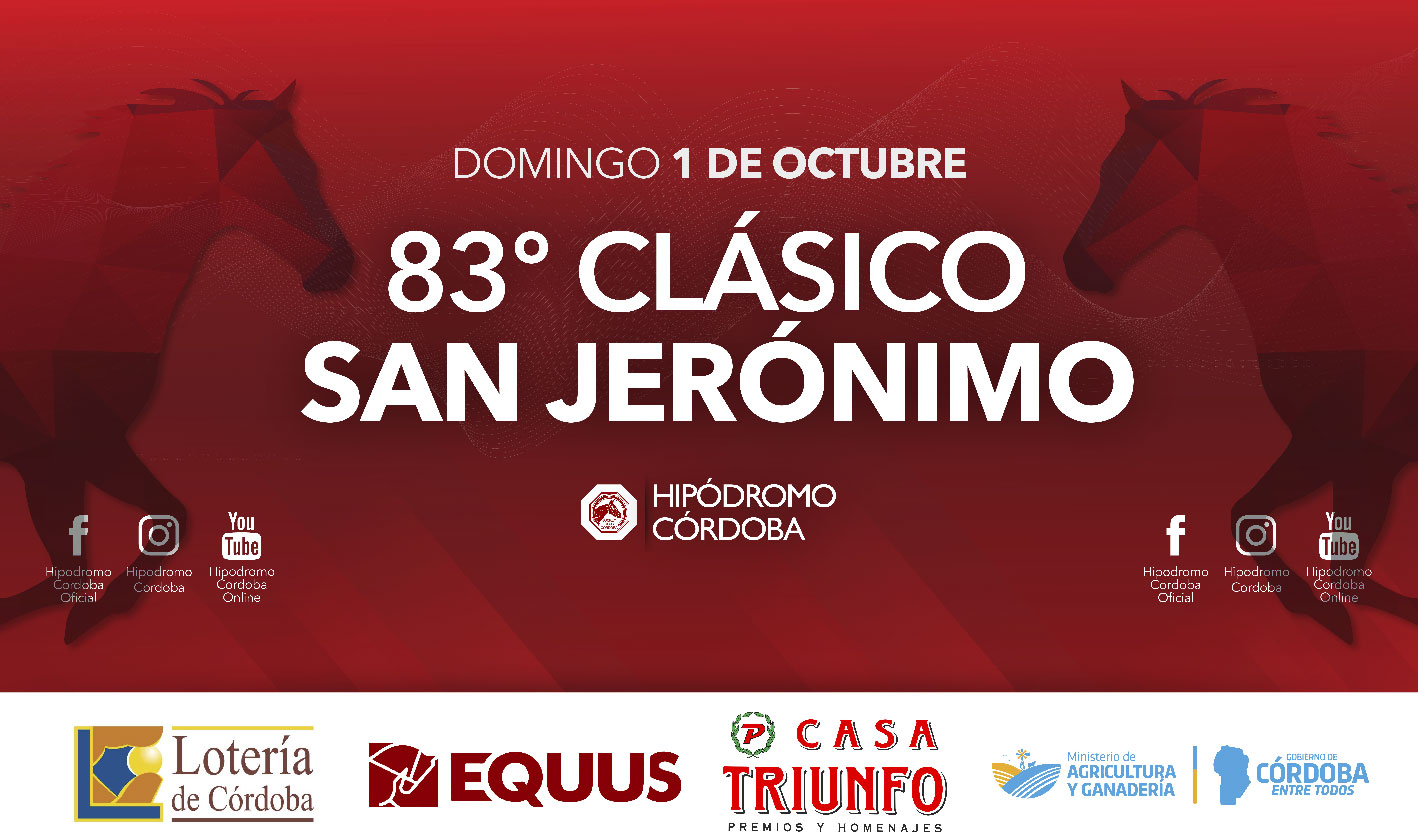 Domingo 1 de Octubre – 83° Clásico San Jerónimo – Jockey Club Córdoba
